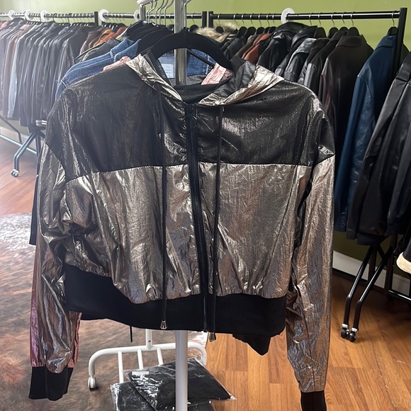 Jackets & Coats | Metallic Silver Windbreaker Jacket | Poshmark